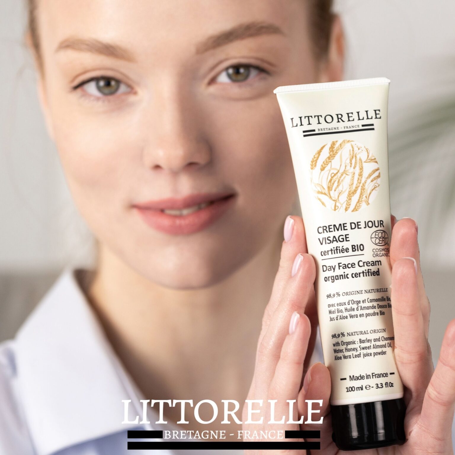 Crème Visage Certifiée Bio à l'Orge Bio - Hydratante & Anti-âge